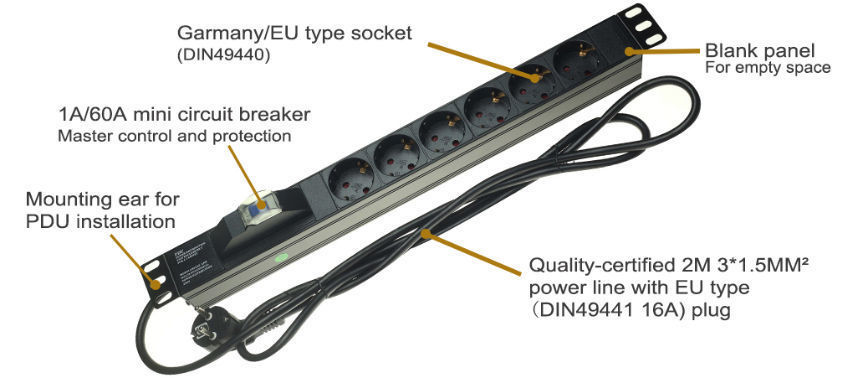 China LE 19 Inch China factory supply Network Server Rack EU PDU Power Distribution Unit on ...