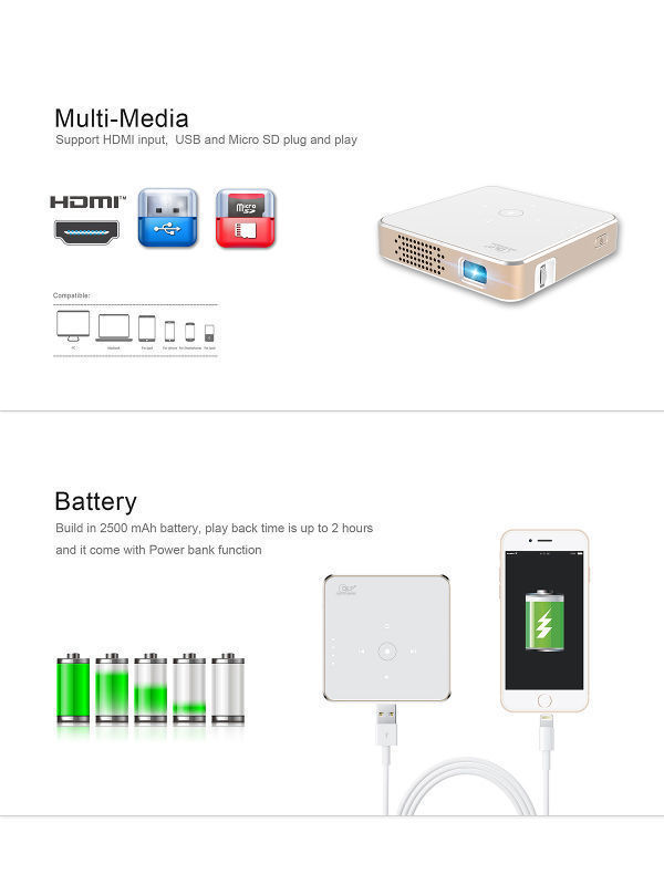 China Portable projector Home theater projectors Mini DLP HD input ...