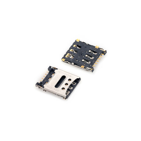 China 6 PIN Hinge Type NANO SIM Card Connectors H1.40MM with switch PIN ...