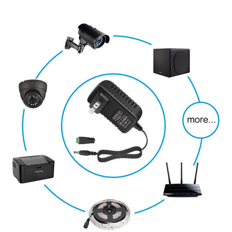 China EU AU US UK Plug AC DC 12W 12V 1A Wall Adapter,12W Power Supply with UL CE FCC RoHS SAA C ...