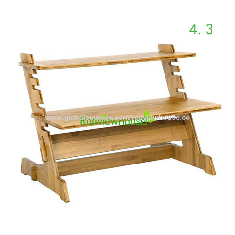 China Bamboo Computer Stand Adjustable Bamboo Laptop Stand Adjusting ...
