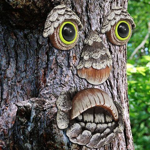 China Garden yard decor Glow Tree face tree hanger polyresin craft ...
