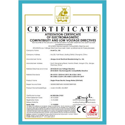 China Industrial dedicated rail mount energy meter with MID ...