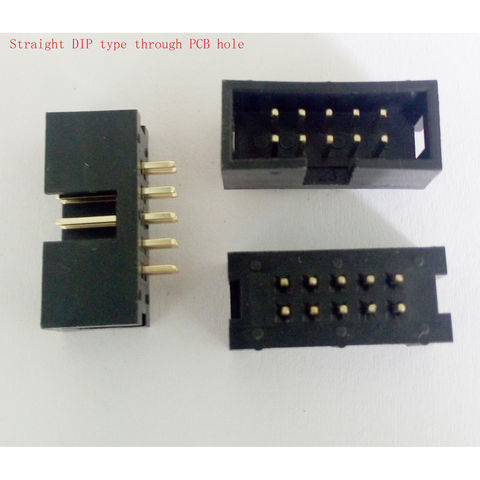 China Pitch 2.54mm SMT Box header 2x5 Pin 10 ways pcb connector header ...