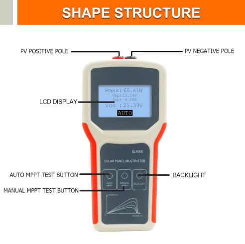 Newly LCD screen Solar PV Panel Multimeter Photovoltaic tester Handhold ...
