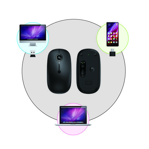 China 2.4G and bluetooth Silent rechargeable wireless mouse type C ...