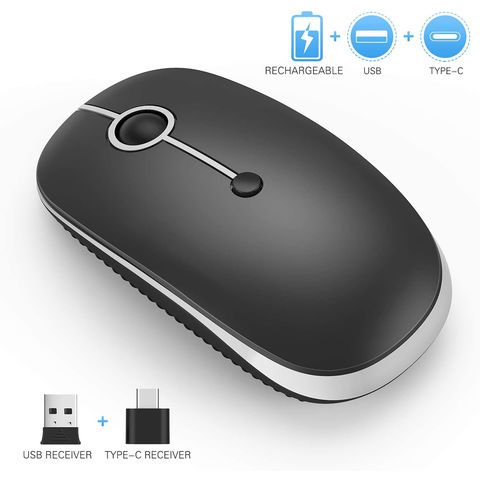 China 2.4G and bluetooth Silent rechargeable wireless mouse type C ...