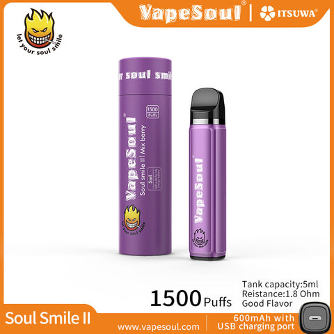 China Itsuwa Vapesoul Soulsmile II 5ml 1500 Puffs Disposable Vape Pen ...