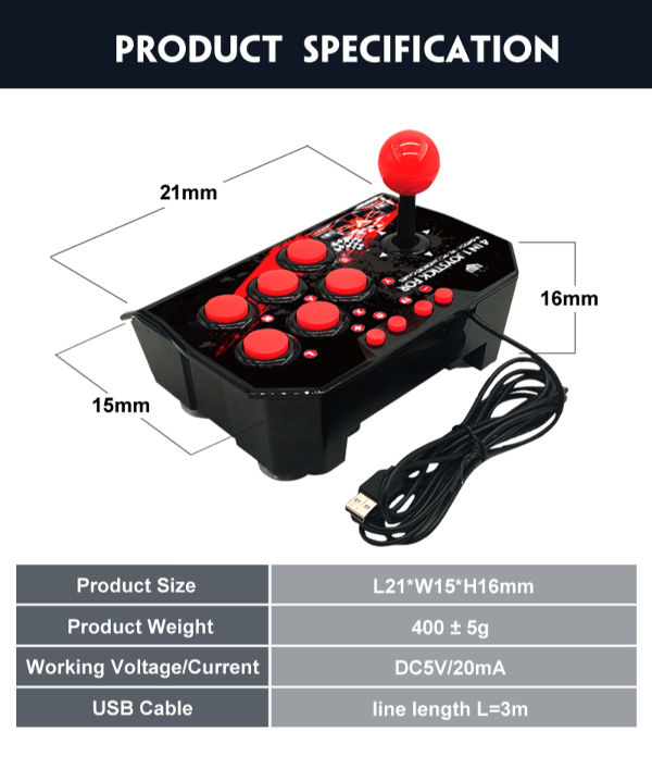 4 in 1Wired TV Video Game Console Switch Joystick Controller Plug and ...