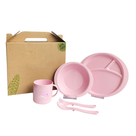 China Plastic dinnerware set BPA free 5 pcs biodegradable PLA baby ...