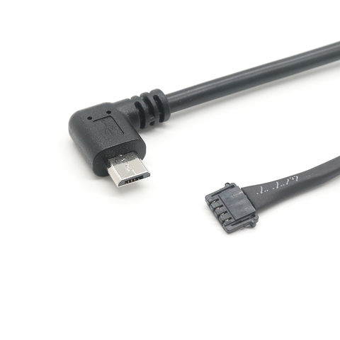 China USB 2.0 Micro B Male Right Angle To Molex 1.5 4Pin Black Total ...