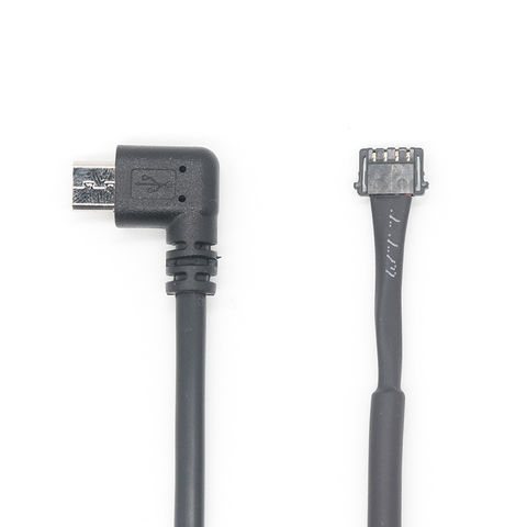 China USB 2.0 Micro B Male Right Angle To Molex 1.5 4Pin Black Total ...