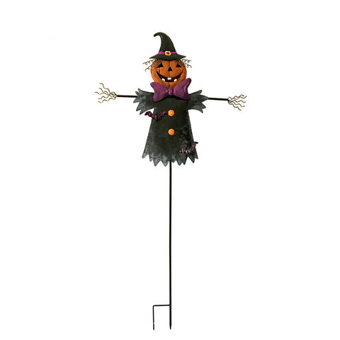 China Outdoor Solar Fall Pumpkin decor metal scarecrow Halloween light ...