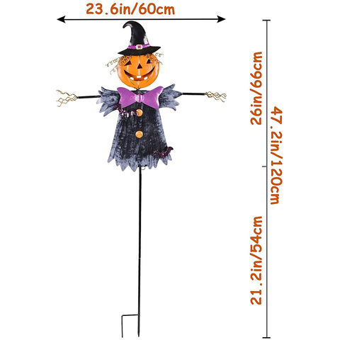 China Outdoor Solar Fall Pumpkin decor metal scarecrow Halloween light ...