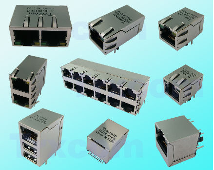 China POE RJ45 Fastjack Vertical with 10/100Base-T Magnetic HFJV1-RP48-L12RL on Global Sources ...