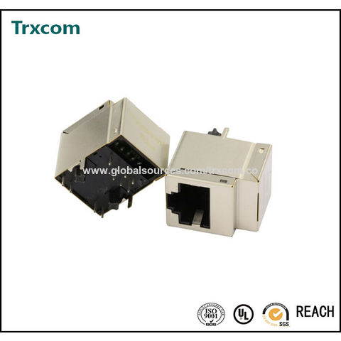 China POE RJ45 Fastjack Vertical with 10/100Base-T Magnetic HFJV1-RP48-L12RL on Global Sources ...