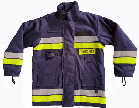 China 4 Layers Aramid Navy Blue Firefighter Protective Fire Safety Suit ...
