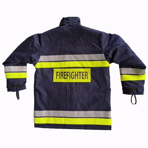China 4 Layers Aramid Navy Blue Firefighter Protective Fire Safety Suit ...