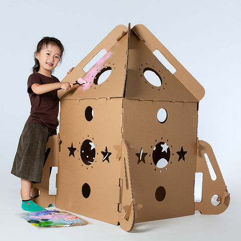 China Kids Toy DIY Cardboard House Model Corrugated play Cardboard ...