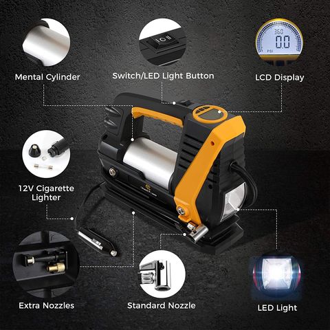 China 12 Volt Mini Portable Car air compressor (12V DC tire inflator ...