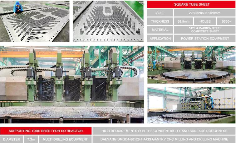CNC Machining Tube Plate in Petrochemical Industry, hole punching sheet ...