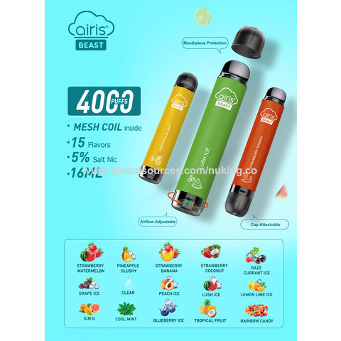 China Airis Beast 4000 Puffs Adjustable Air Disposable Vape pen Device smoke pen on Global ...