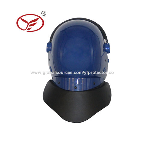 China Straight visor impact resistance Blue riot control helmet,Leather ...