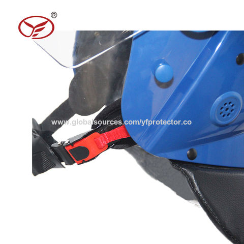 China Straight visor impact resistance Blue riot control helmet,Leather ...