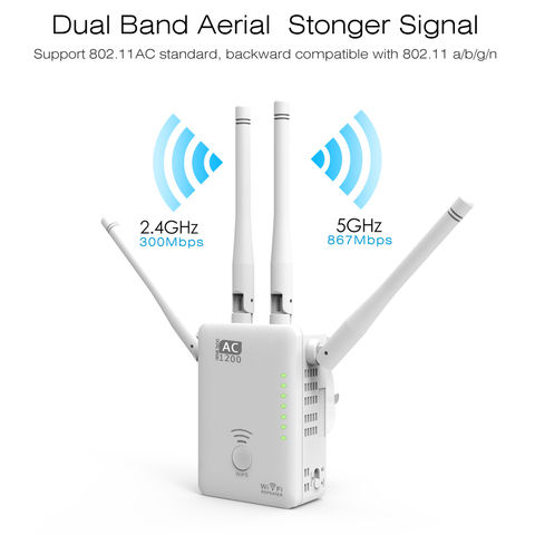 China AC 1200 Dual Band WiFi Extender 5G/2.4G WIFI Signal AP/Repeater ...