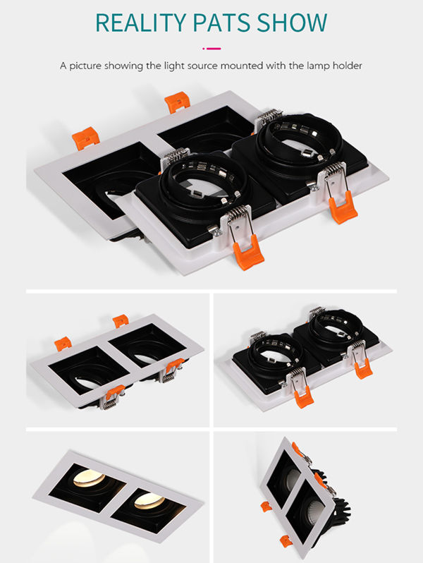 China Led downlight frame gu10 mr16 LED Module double head recessed ...