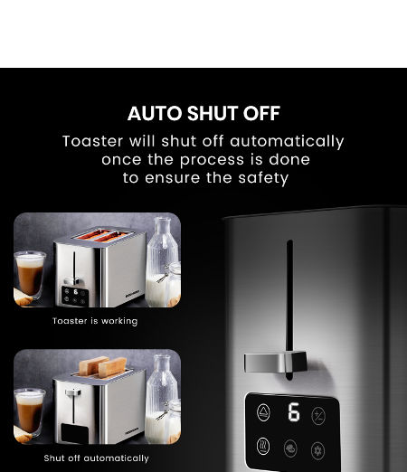 China Stainless Steel Touch screen Toaster 2 Slice Led Display Bread ...