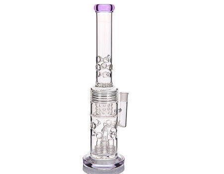 China High quality pipe bongs Triple Barrel Drum Heart Honey Comb Perc ...