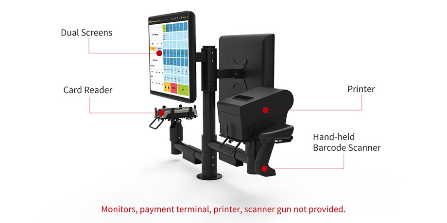 Pos support swivel single monitor stand 360 rotate pole pos mounting ...