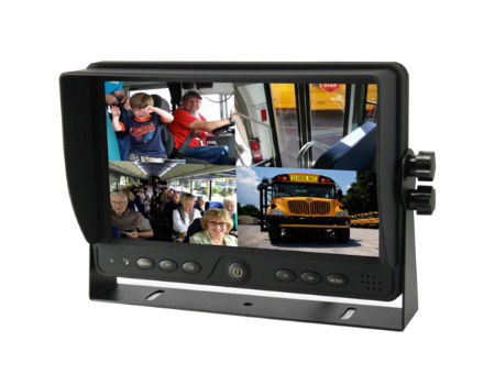 China 9" ahd 1080p heavy duty quad display 3 channel video input bus ...