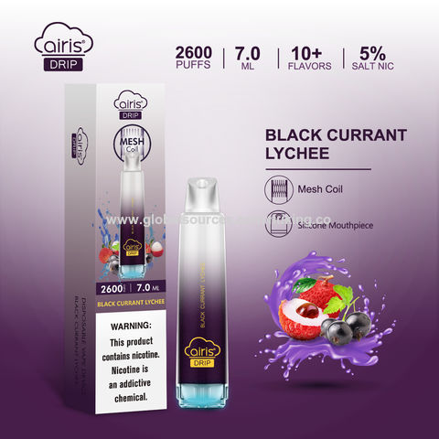 China 5% Disposable Vape Pen Airis Vaporizer 7ml Airis Drip 2600 Puffs ...