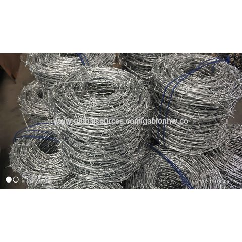 China Gal barbed wire barbed rope pvc coated barbed wire fence with ...