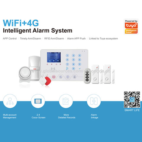 China Welcomed Smart Home Wireless WIFI Alarm System Tuya Smart Life 4G ...