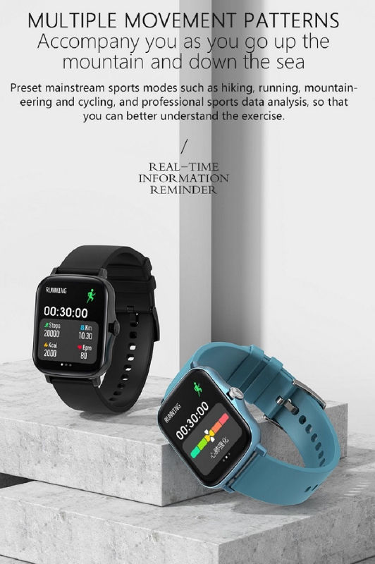 1.69 inch large screen display, full screen touch,heart rate ...