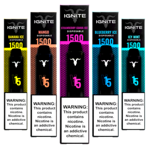 China Disposable Vape e Cigarette Ignite V15 1500 puffs tasty flavor ...