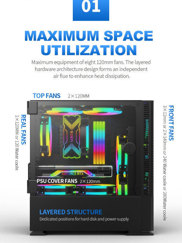 China Gaming Hardware Gabinete Casing Mid Tower Rgb Pc Gamer Oem ...