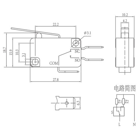 China Sub-miniature snap-action micro switches, up to 5A/10A/16A125 ...