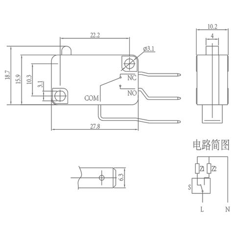 China Sub-miniature snap-action micro switches, up to 5A/10A/16A125 ...
