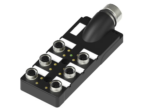 M12 6 ports signle signal sensor actuator boxe with M23 horizontal ...
