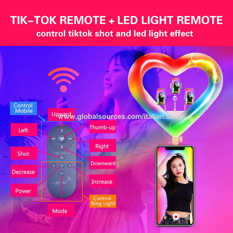 China 13" heart- shaped RGB ring light with 160cm reverse tripod on ...