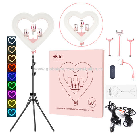 China 13" heart- shaped RGB ring light with 160cm reverse tripod on ...