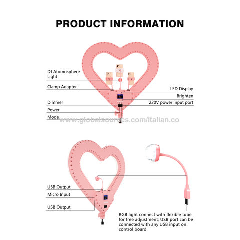 China 13" heart- shaped RGB ring light with 160cm reverse tripod on ...