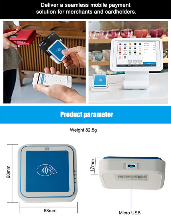 China Bluetooth NFC EMV 3 in 1 IC magnetic chip card reader writer ...