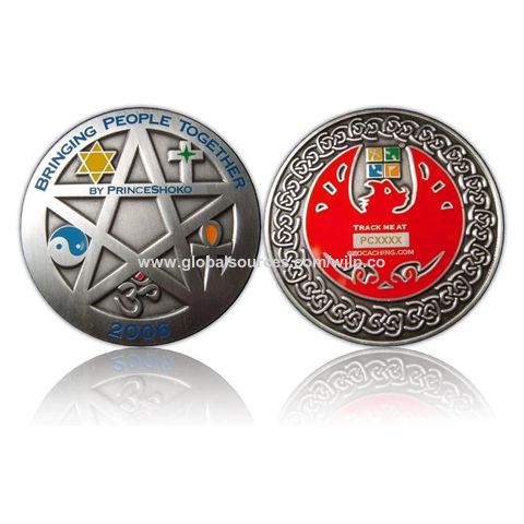 China Bottom Sandblasting with Stone Challenge Souvenir Coin on Global ...