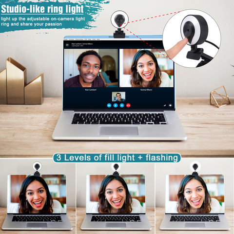 China LED Ring Light Webcam 4K USB Autofocus 2K 1080P Full HD Web ...