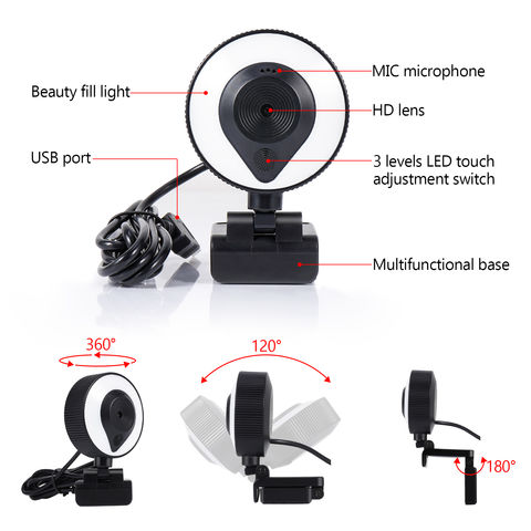 China LED Ring Light Webcam 4K USB Autofocus 2K 1080P Full HD Web ...